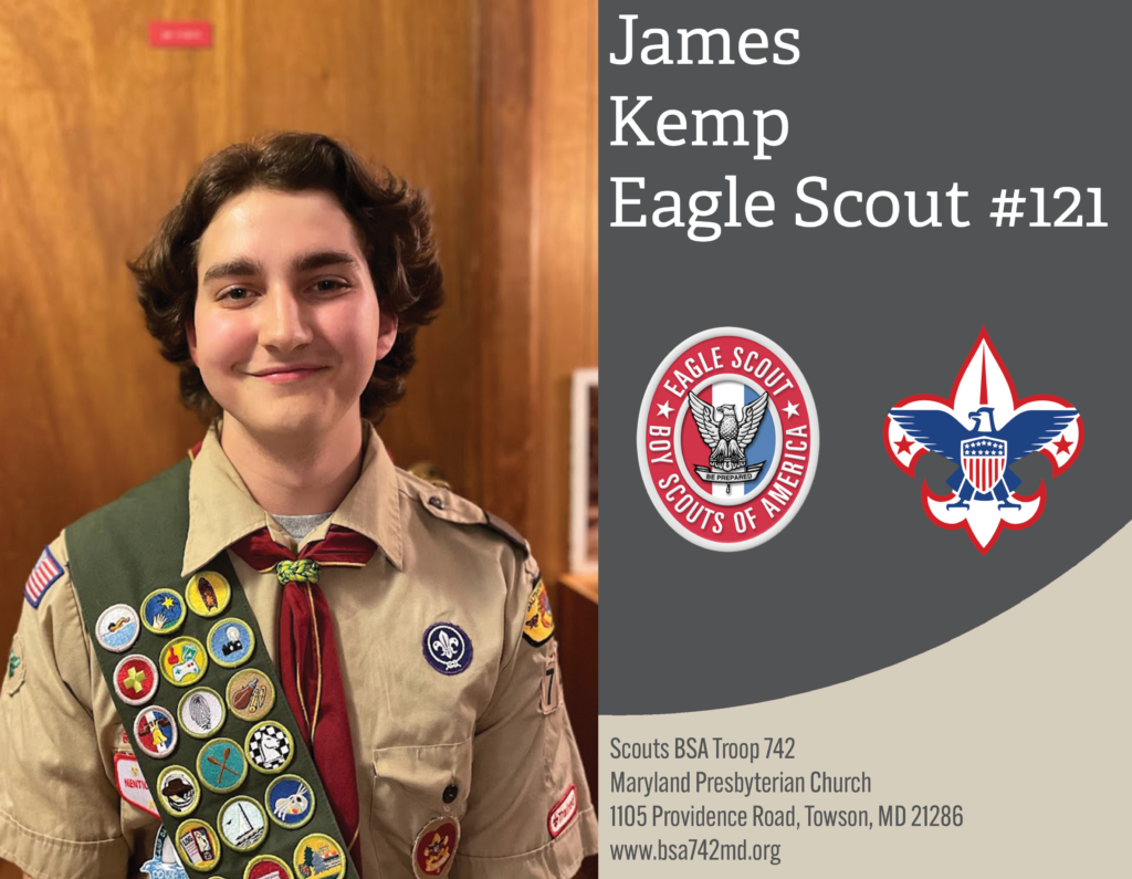 Congratulations to Troop 742 Eagle Scout #121 – James Kemp - Scouting America Troop 742